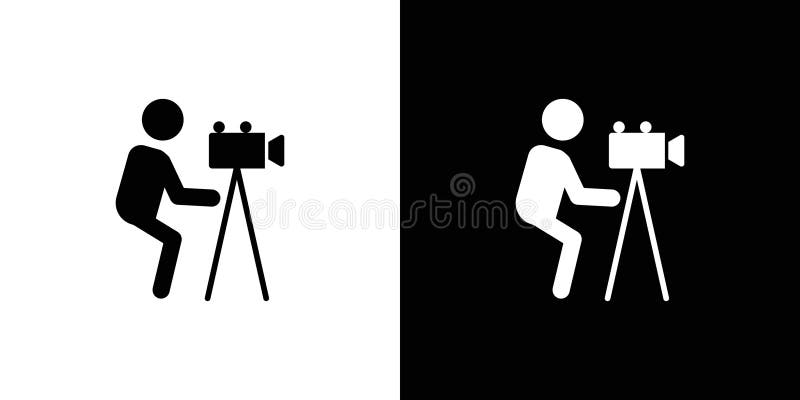 Cameraman Icon Linear Logo Isolated Stock Vector - Illustration of film ...