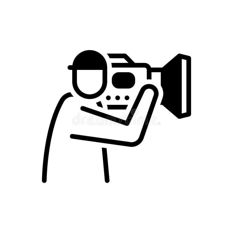 Black Solid Icon for Cameraman, Taking Pictures and Camera Stock ...