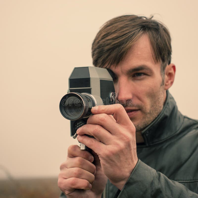 Cameraman makes filming stock image. Image of cameraman - 83475389