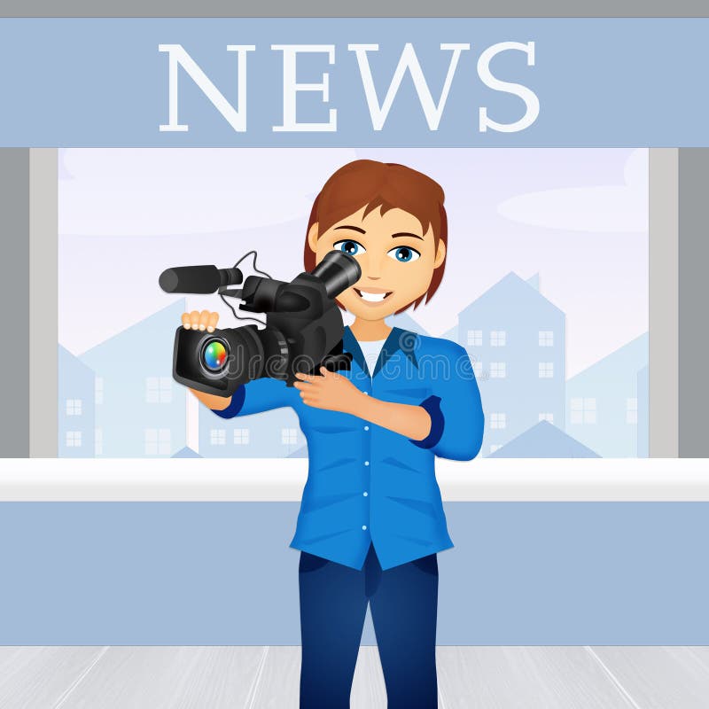 Cameraman Camcorder Icon, Cartoon Style Stock Vector - Illustration of ...