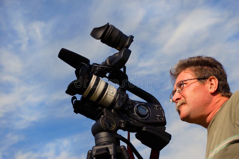 Cameraman stock image. Image of tape, computer, videocamera - 339169