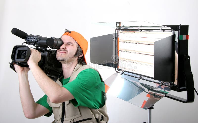 Cameraman shot with light stock photo. Image of display - 5355952