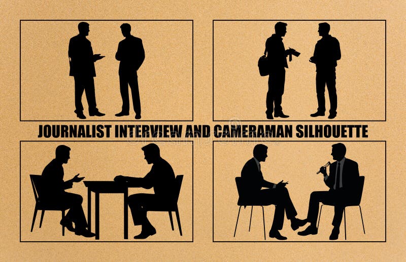Cameraman Silhouette Journalists,Journalist are Interviewing ...