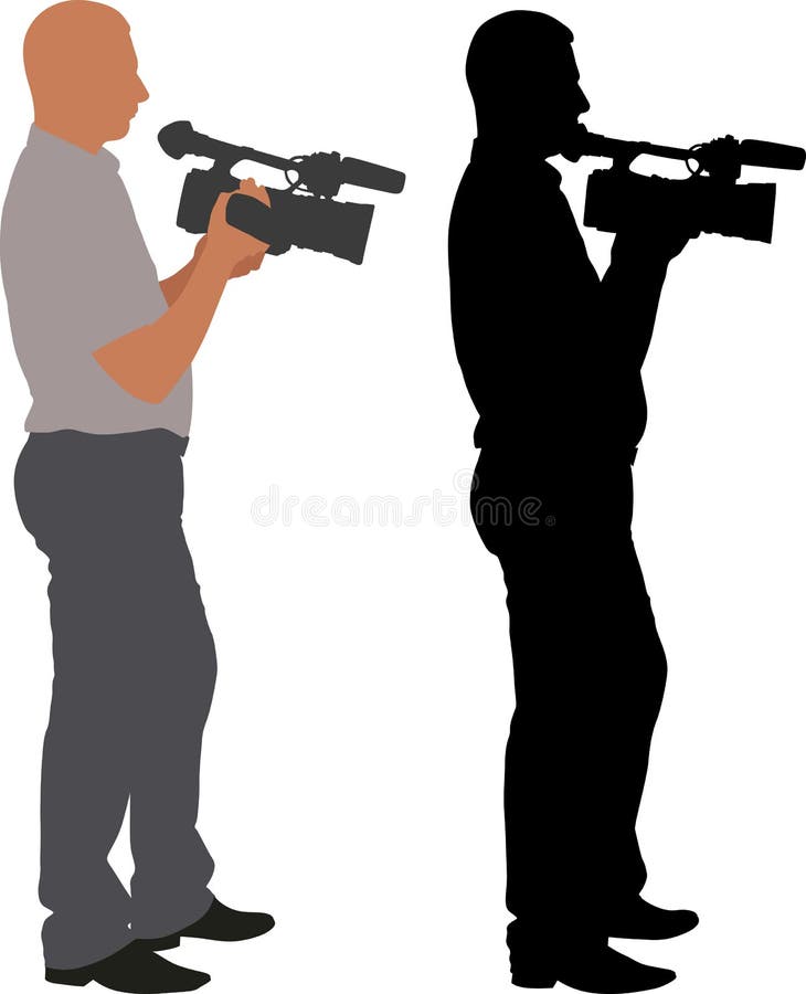Cameraman stock vector. Illustration of camcorder, shooting - 42084219