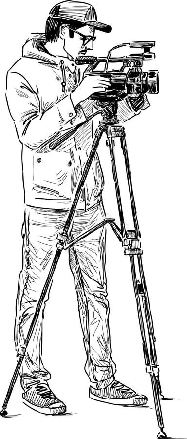Cameraman stock vector. Illustration of sketch, videographer - 45451089