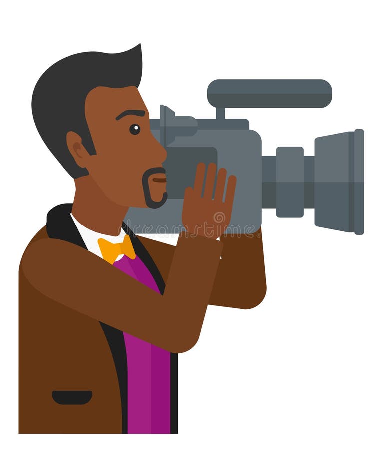 African American Film Camera Man Stock Illustrations – 37 African ...