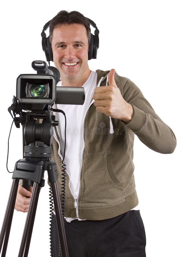 Cameraman stock image. Image of cameraman, studio, background - 40329739