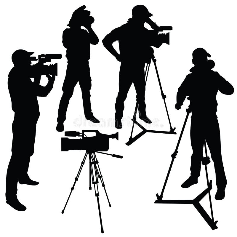 Cameraman Silhouettes stock vector. Illustration of program - 11034562