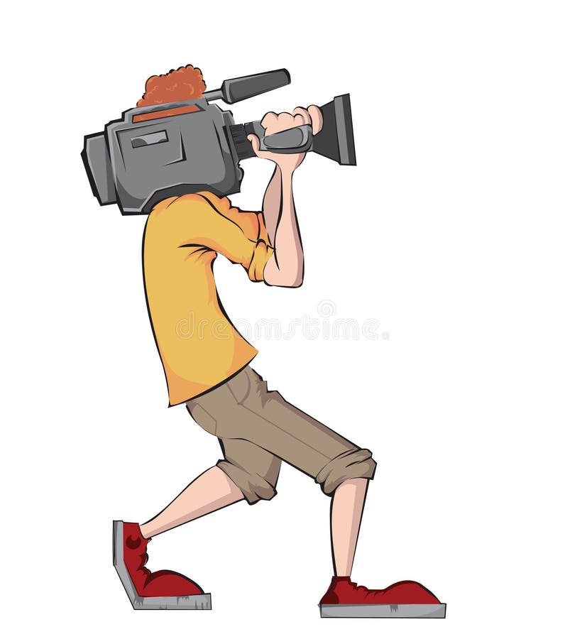 Cameraman with Video Camera. Stock Vector - Illustration of journalist ...