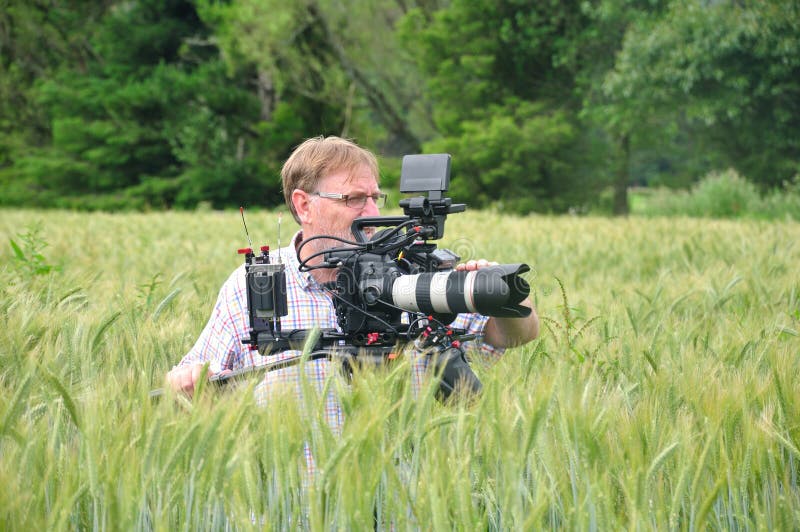 Cameraman at work, Cameraman at work in a wheat field model