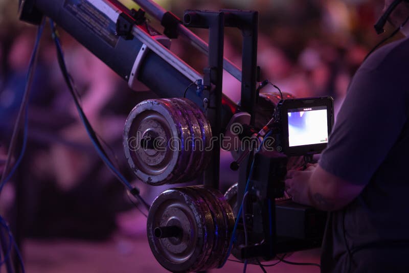Cameraman Working with TV Camera at the Expo Stock Image - Image of ...