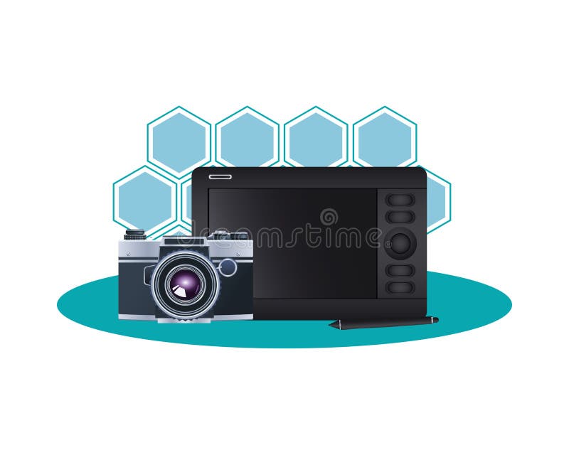 Cameras Digital Technology Isolated Icons Stock Vector - Illustration ...
