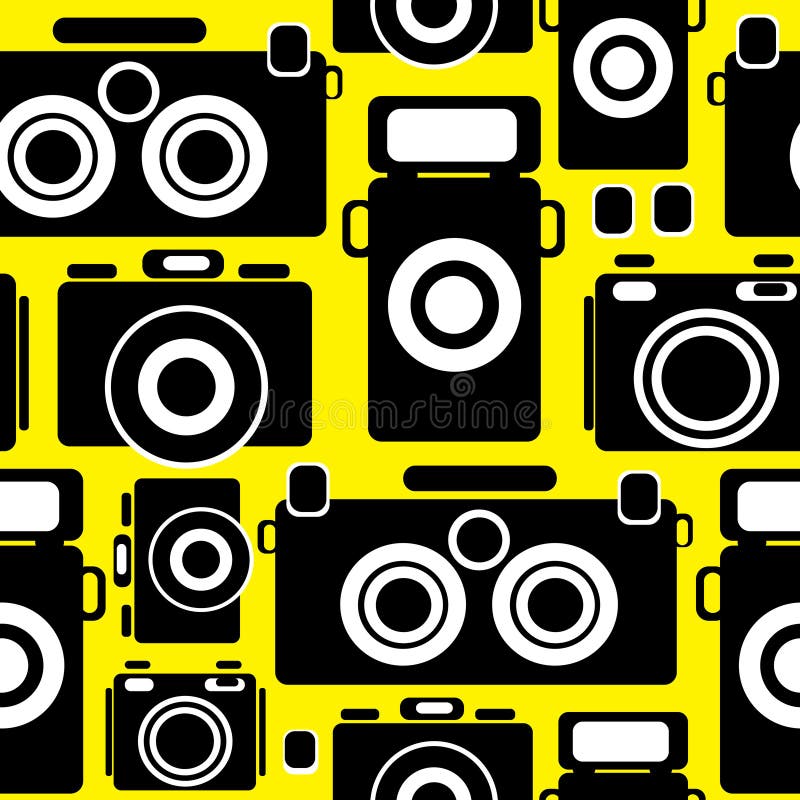 Cameras on Red Seamless Pattern Stock Vector - Illustration of wrapper ...