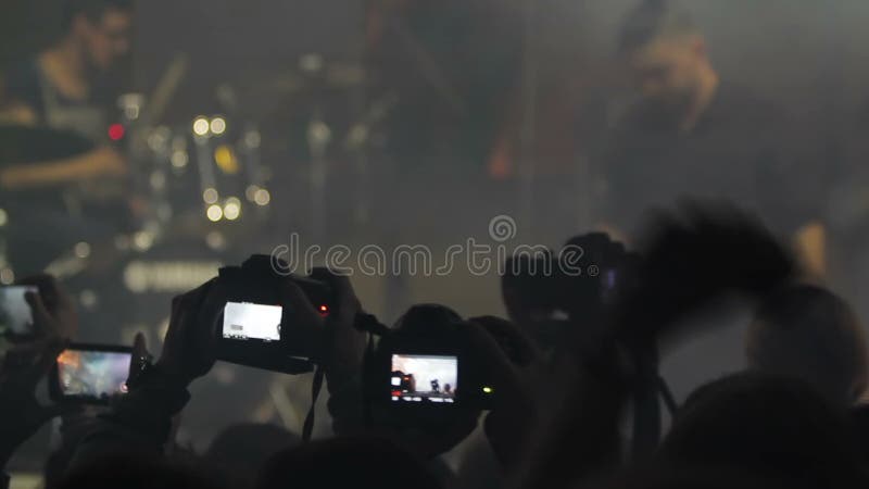 Cameras Shooting on Rock Concert Stock Footage - Video of horizontal ...