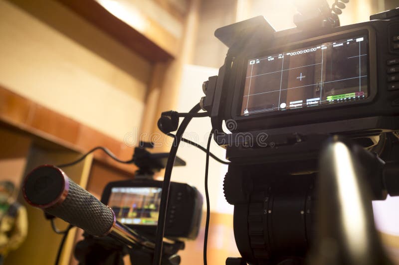 Cameras Taking Live Video Streaming at Event Stock Image - Image of ...