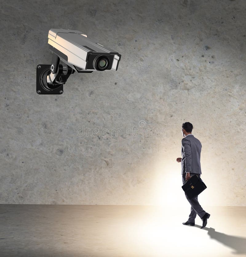 Cameras Wathing Man in Spying Concept Stock Photo - Image of camera ...