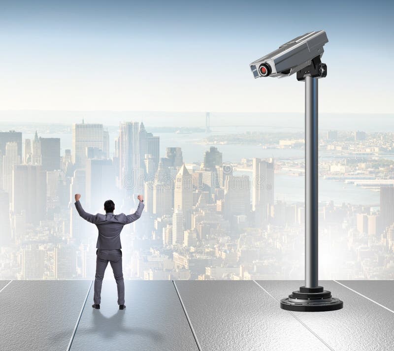Cameras Wathing Man in Spying Concept Stock Photo - Image of ...