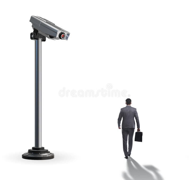 Cameras Wathing Man in Spying Concept Stock Photo - Image of facial ...