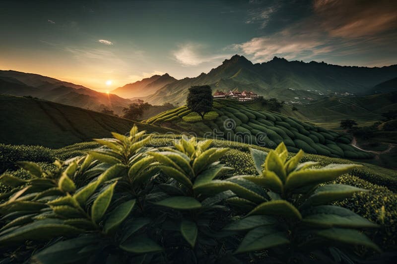 Cameron Highland, Malaysia, during Sunrise, Surrounded by Tea Plants ...