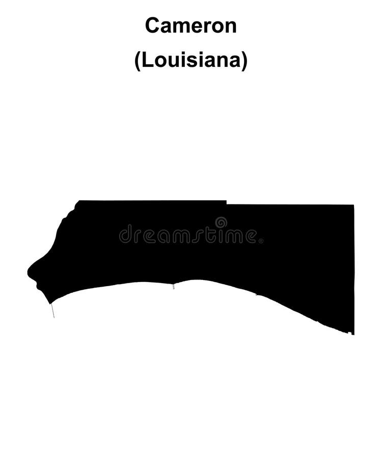 Cameron outline map stock vector. Illustration of parish - 361602016