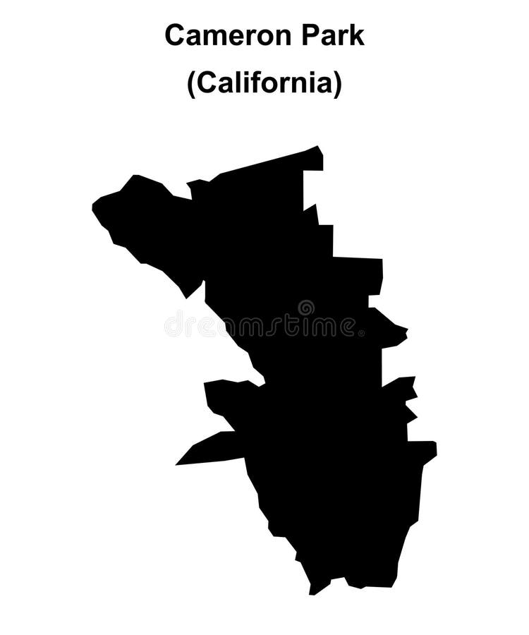 Cameron Park outline map stock illustration. Illustration of boundary ...