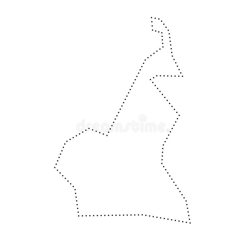 Cameroon Dotted Outline Vector Map Stock Vector Illustration Of
