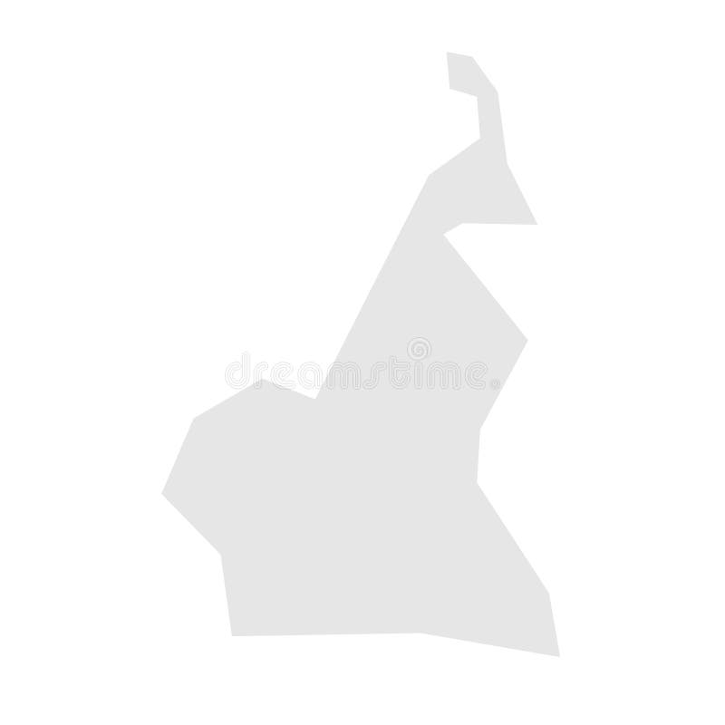 Cameroon Simplified Vector Outline Map Stock Vector Illustration Of