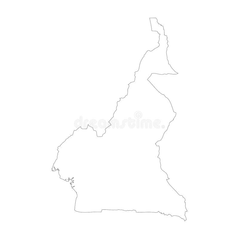 Cameroon Vector Country Map Outline Stock Vector Illustration Of