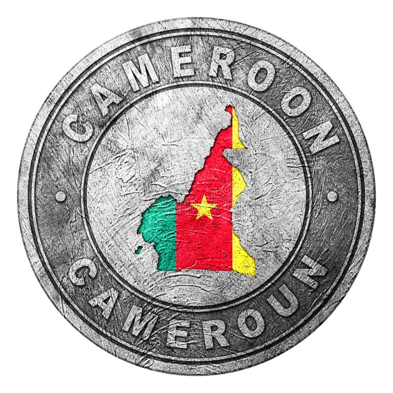Cameroon Flag Button with Map Stock Illustration - Illustration of logo ...