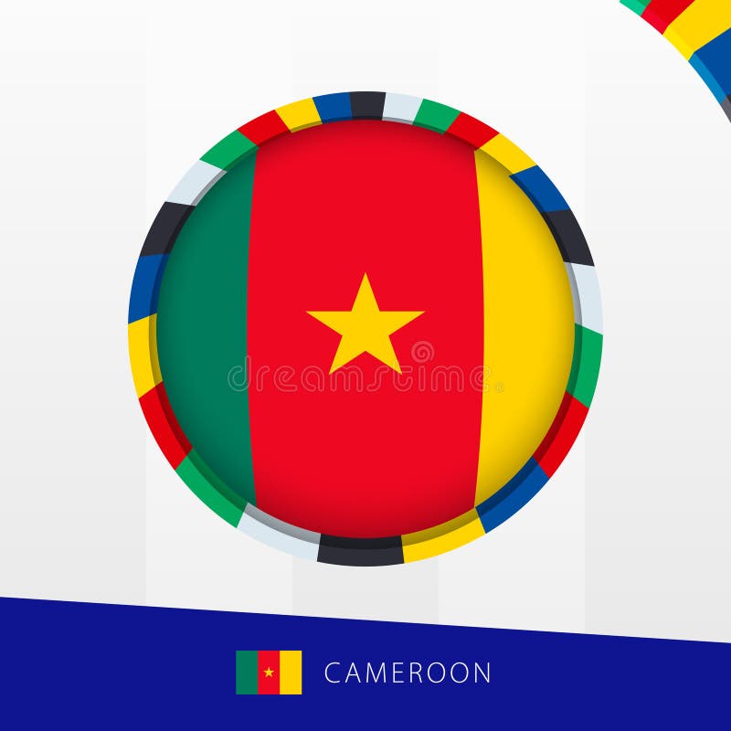 Cameroon Flag with Colorful Circle Border Stock Vector - Illustration ...