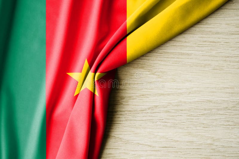 Cameroon Flag. Fabric Pattern Flag of Cameroon. 3d Illustration Stock ...