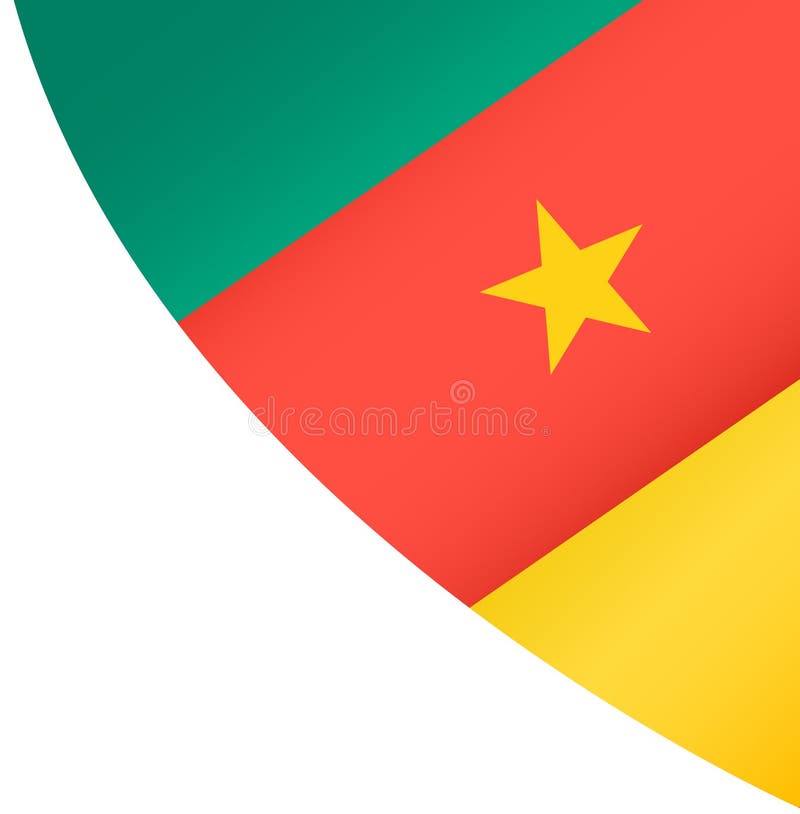 Cameroon Flag Flying on White Background Stock Vector - Illustration of ...