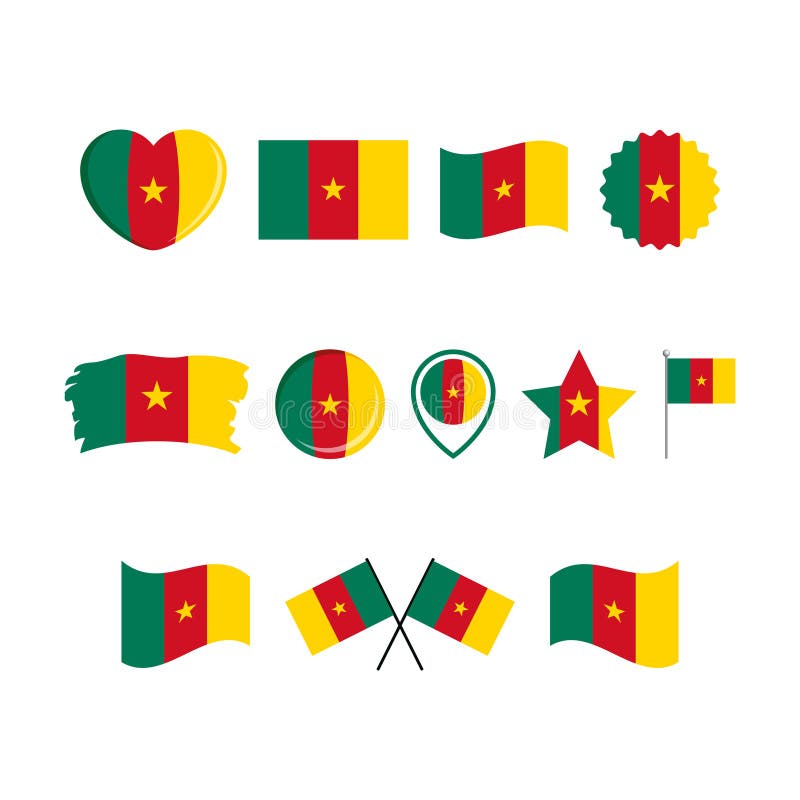 Cameroon Flag Icon Set Vector Isolated on a White Background Stock ...