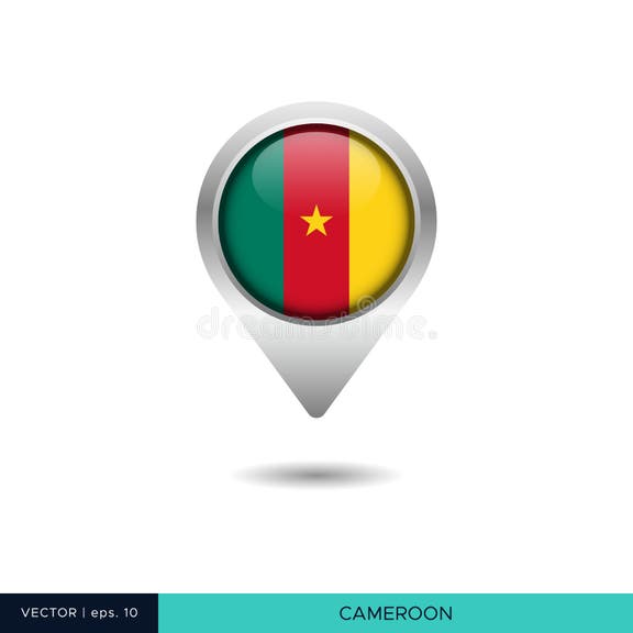 Cameroon Flag Map Pin Vector Design Template. Stock Vector ...
