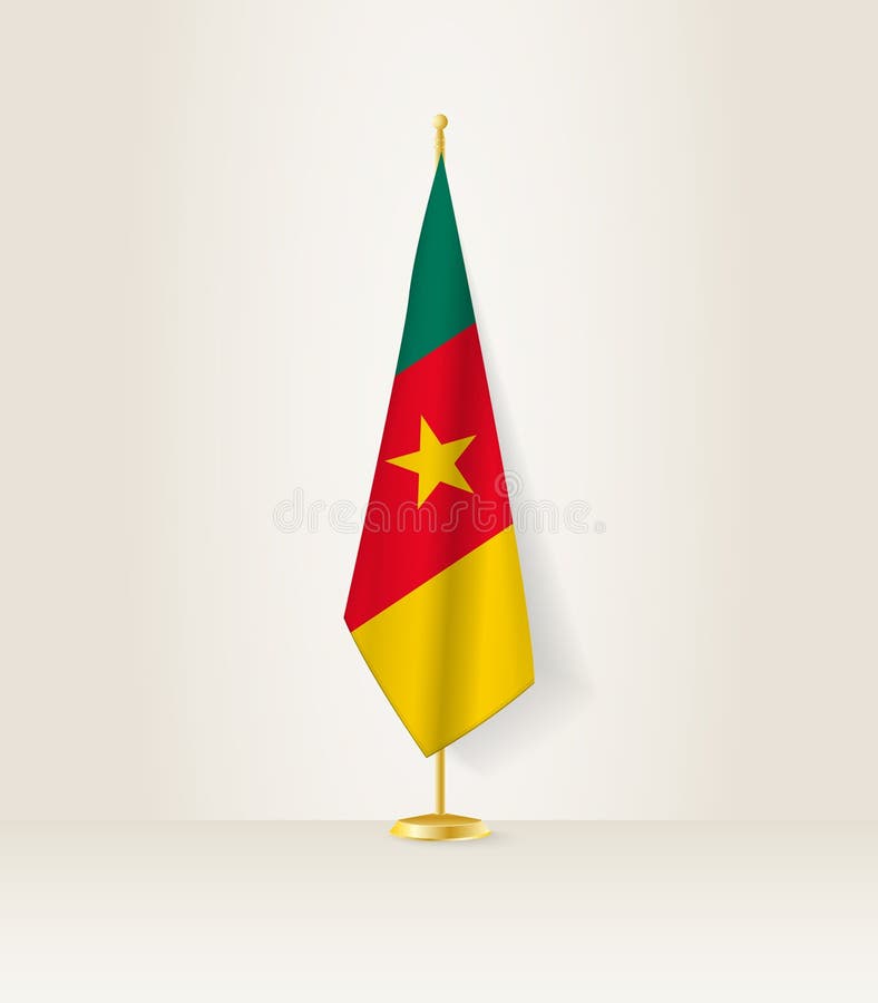 Cameroon Flag on a Flag Stand Stock Vector - Illustration of country ...