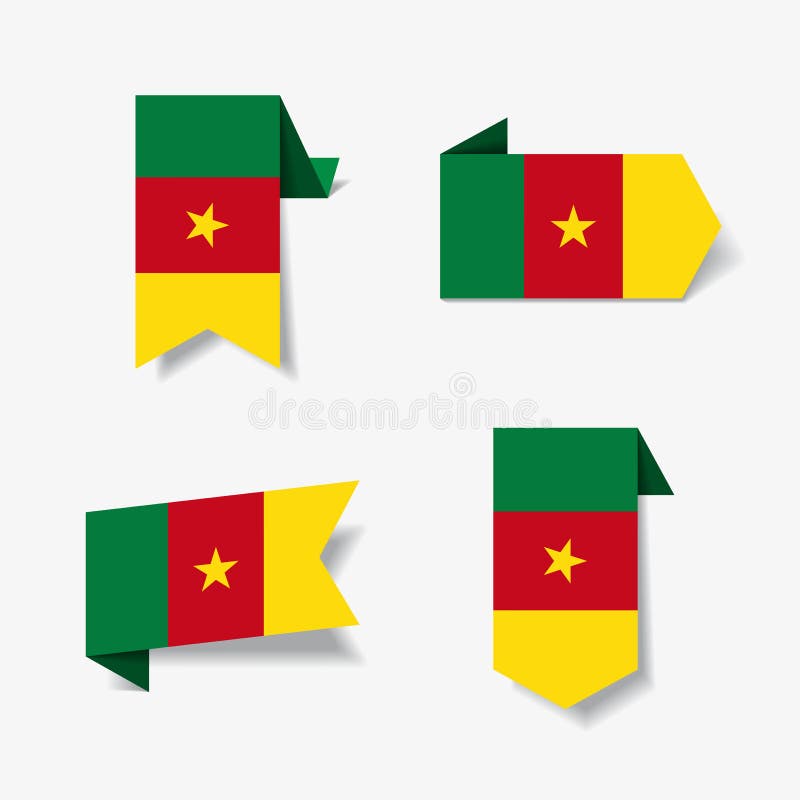 Cameroon Flag Stickers and Labels. Vector Illustration. Stock Vector ...
