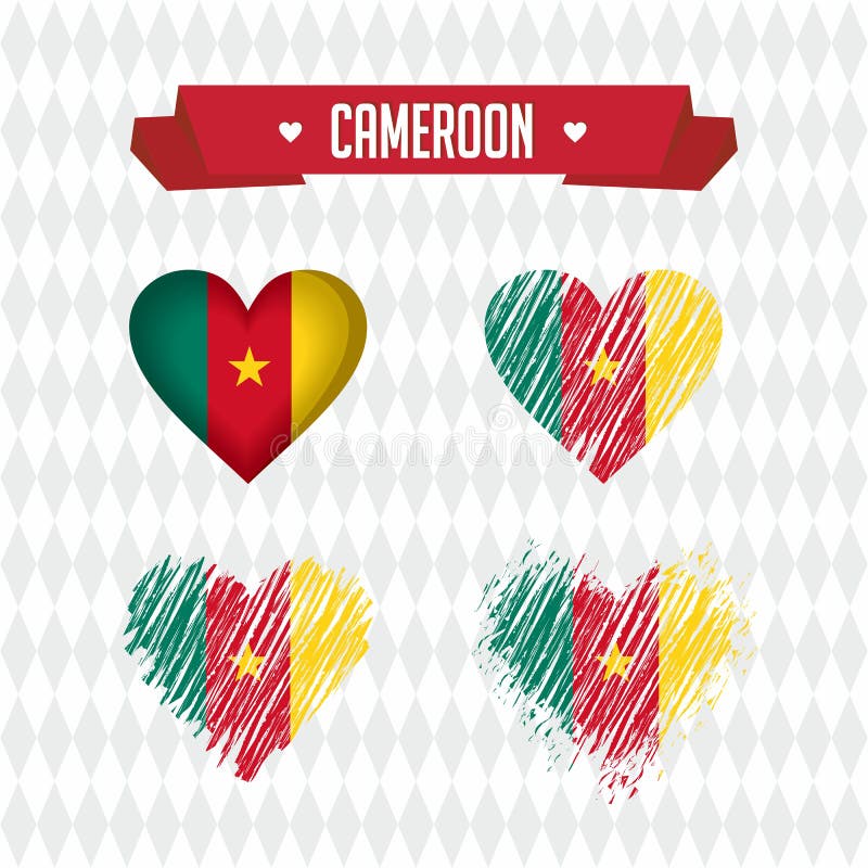Cameroon with Love. Design Vector Broken Heart with Flag Inside. Stock ...