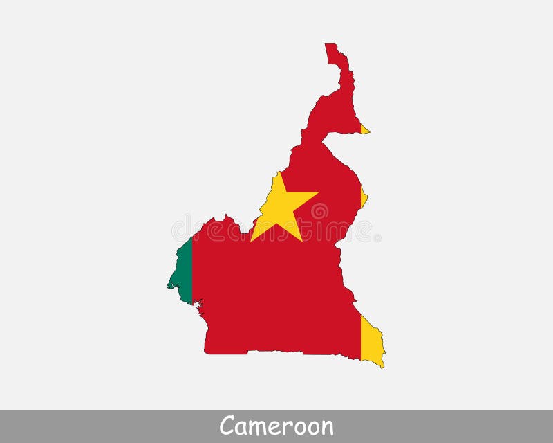Cameroon Map Flag. Map of Cameroon with the Cameroonian National Flag ...