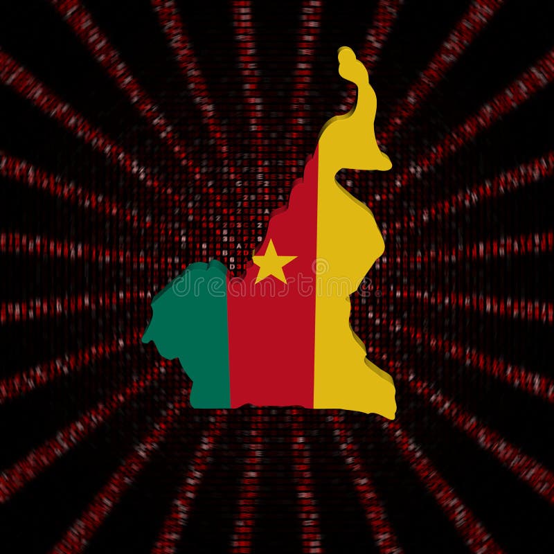 Cameroon Map Flag on Red Hex Code Burst Illustration Stock Illustration ...