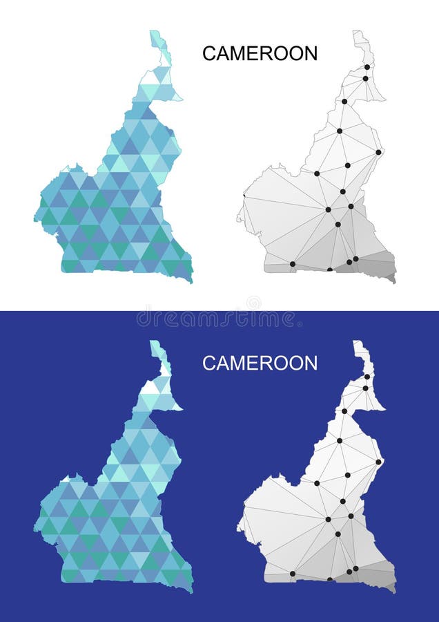 Cameroon Map in Geometric Polygonal Style. Abstract Gems Triangle ...