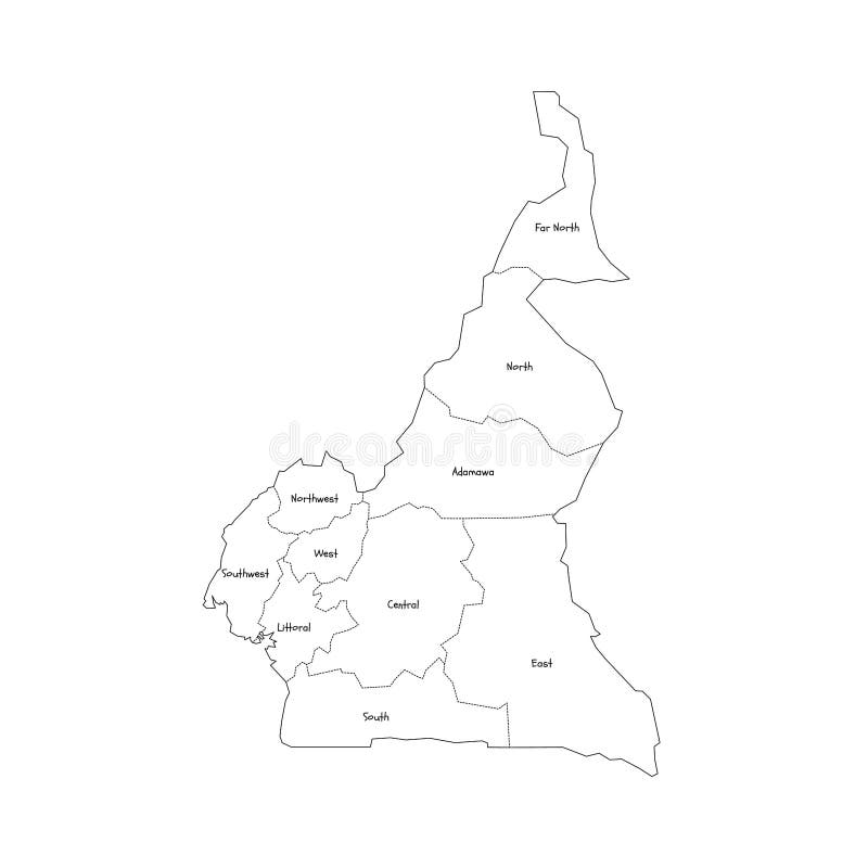 Cameroon Political Map of Administrative Divisions Stock Vector ... Cameroon Political Map of Administrative Divisions Stock Vector ...