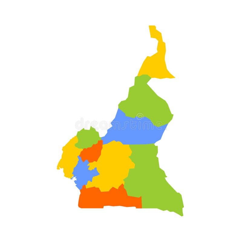 Cameroon Political Map of Administrative Divisions Stock Illustration ...