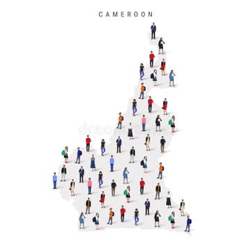 Cameroon Population Map. Large Group of People in a Shape of ...