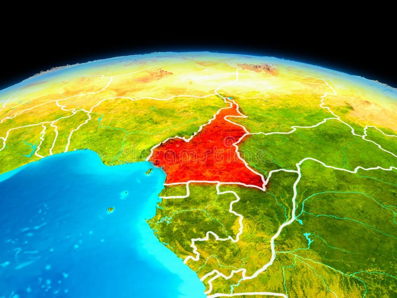 Cameroon in red stock illustration. Illustration of cameroonian - 114618306