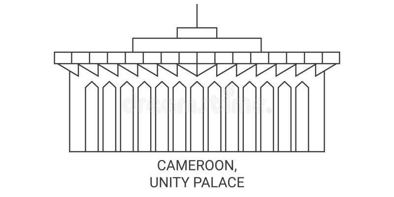 Cameroon, Unity Palace Travel Landmark Vector Illustration Stock Vector ...
