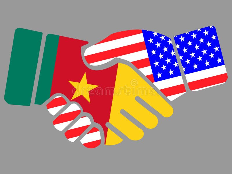 Cameroon and USA Flags Handshake Vector Stock Vector - Illustration of ...