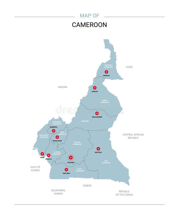 Cameroon vector map stock vector. Illustration of atlas - 131625506