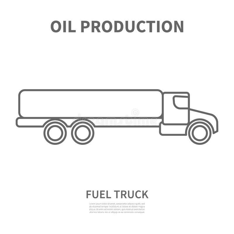 Camión De Combustible En Estilo Linear Ilustración Del Vector ...