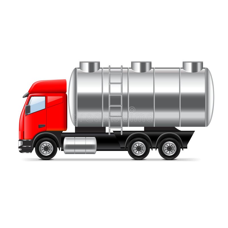 Camión Del Tanque En El Vector Blanco Ilustración del Vector ...