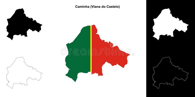 Caminha outline map stock vector. Illustration of template - 334992648